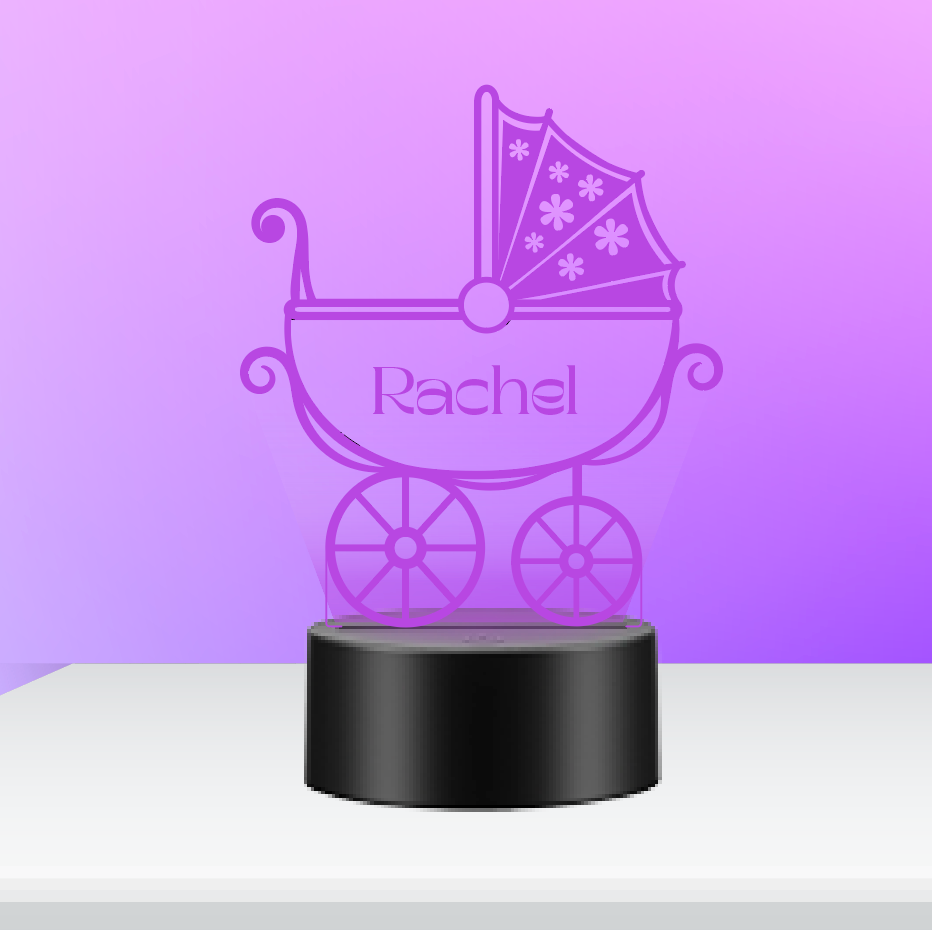Baby Carriage Pram LED Nightlight - Personalized Night Lamp Online