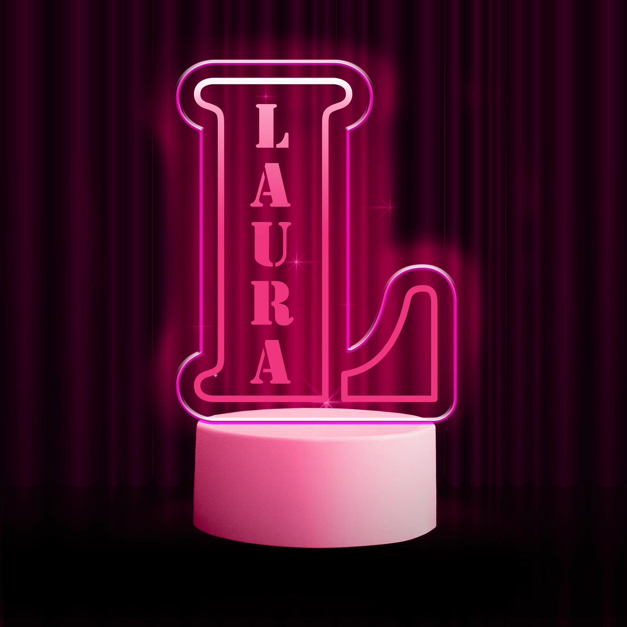 Letter with Name Inside LED Night Light - Personalized Night Lamp Online
