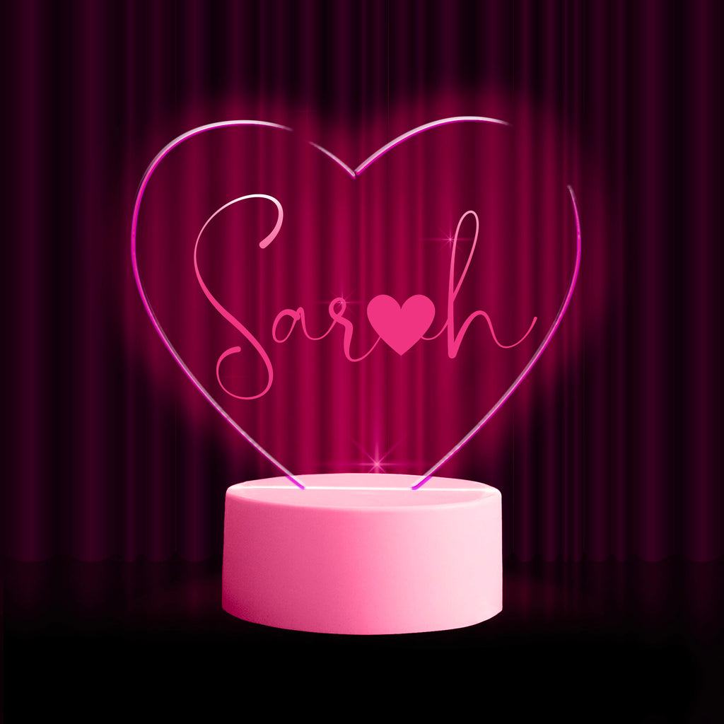 Personalized Name Heart LED Night Light - Night Lamp USA Online – Lac Larde